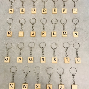 Scrabble Keyring - Scrabble Tile Letter Keyring, Personal Gift, Gift ...