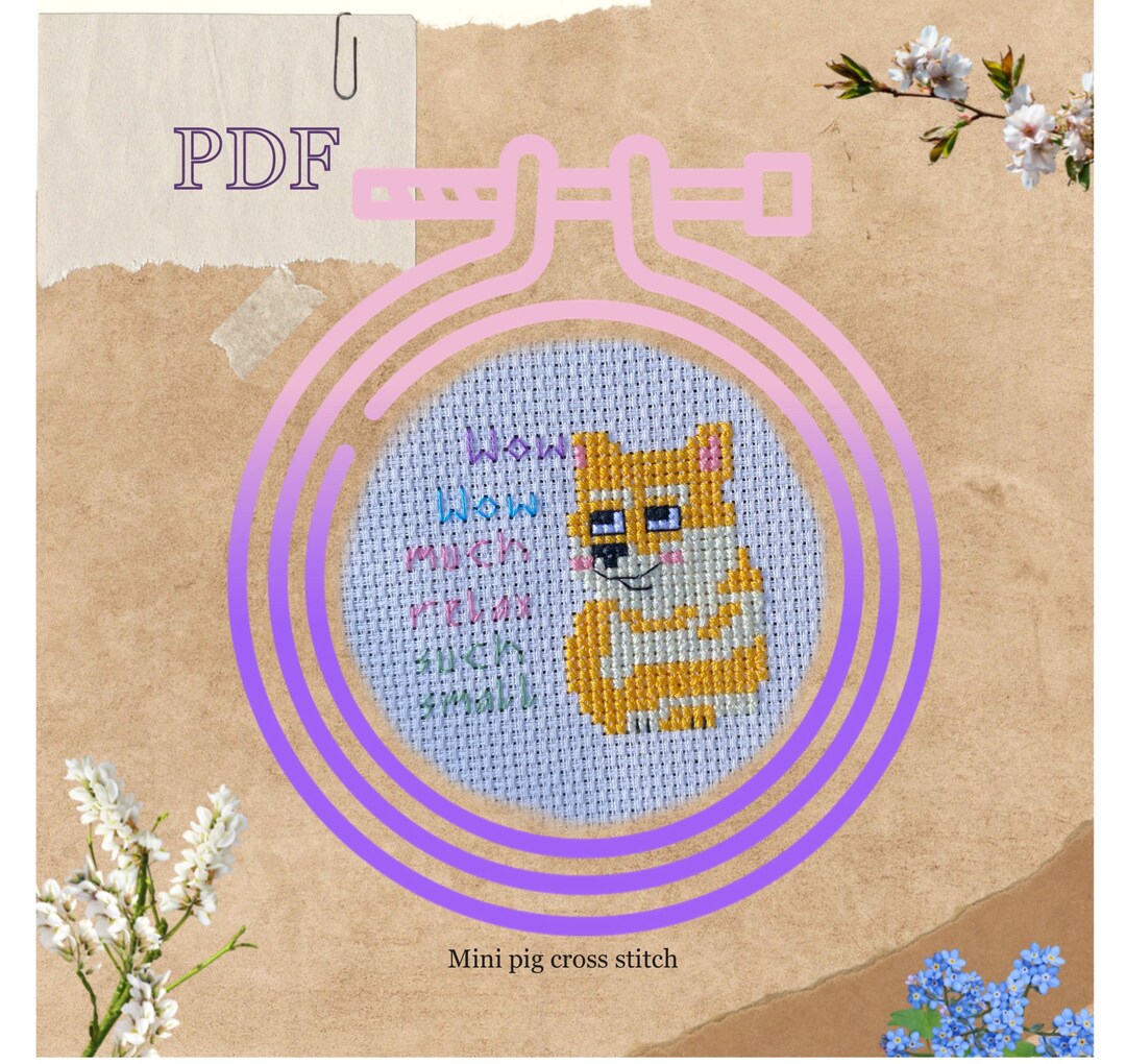 Shiba Inu Cross Stitch Pattern, Easy Doge Cross Stitch Pattern, Shiba ...