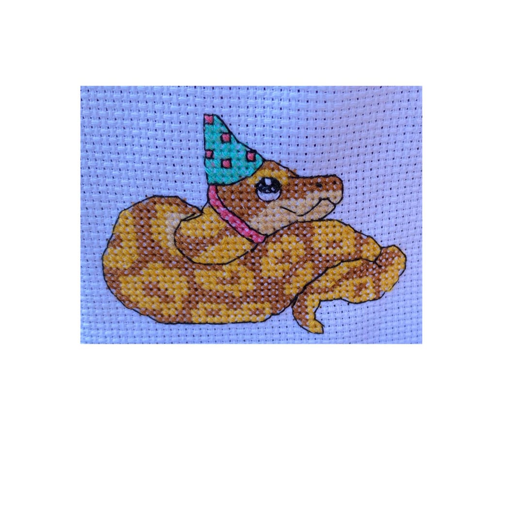 Python Cross Stitch Pattern, Cute Snake Design Fun for Birthdays - Etsy