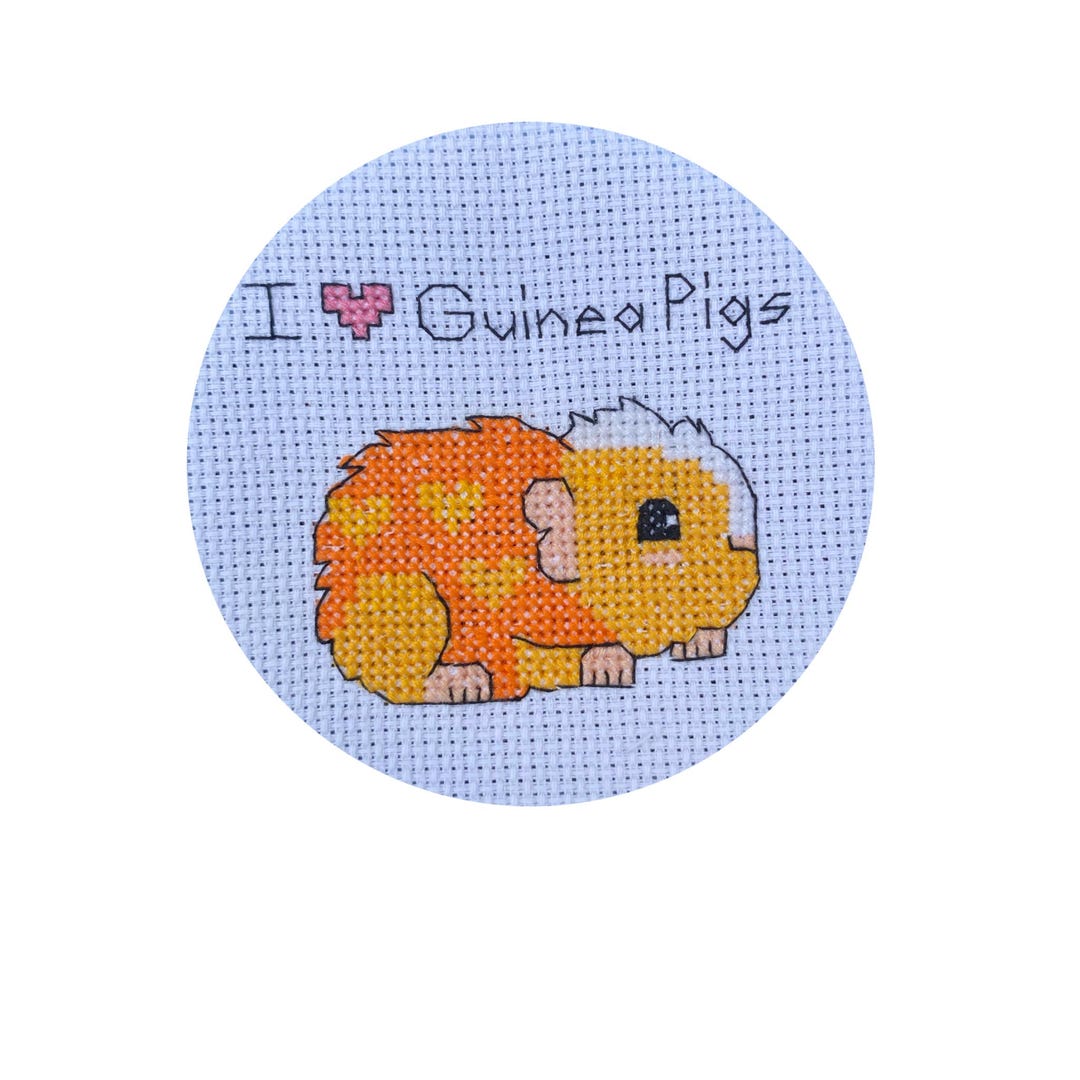 I Love Guinea Pigs Pattern, American Crested Guinea Pig Cross Stitch ...