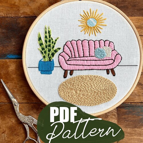 PDF Pattern Embroidery Mid Century Modern Embroidery Design | Etsy