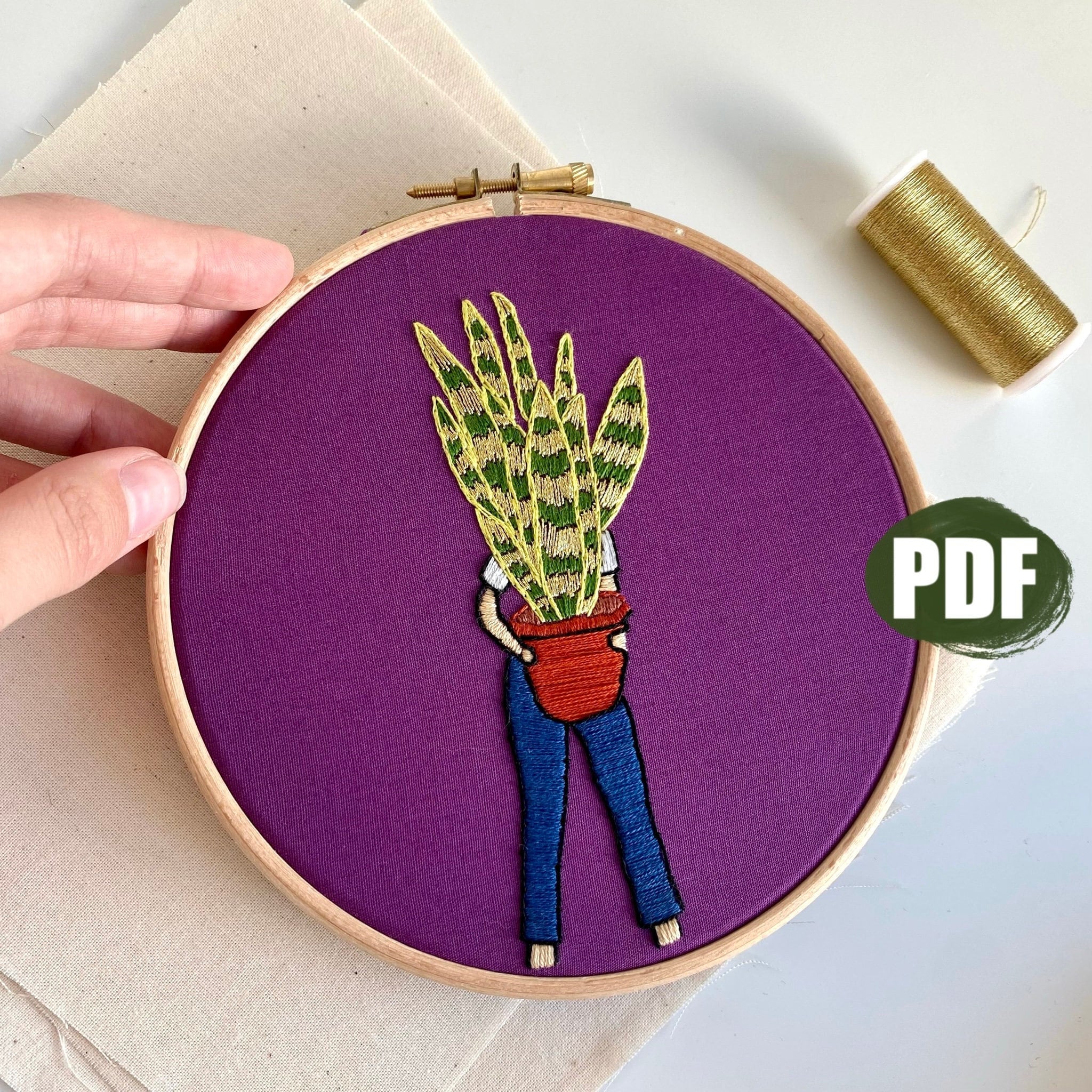 Snake Plant Embroidery Pattern Pdf Houseplant Embroidery - Etsy
