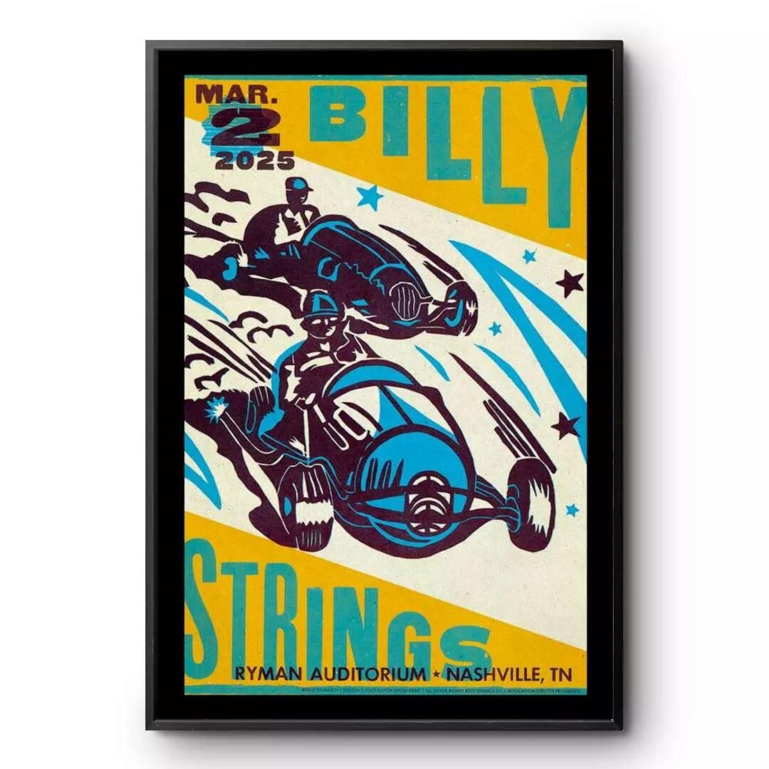 Billy-string US 2025 Tour March 2 2025 Nashville TN Poster Unframe ...