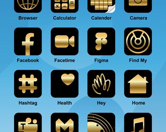 Gold on Black Icon - Etsy