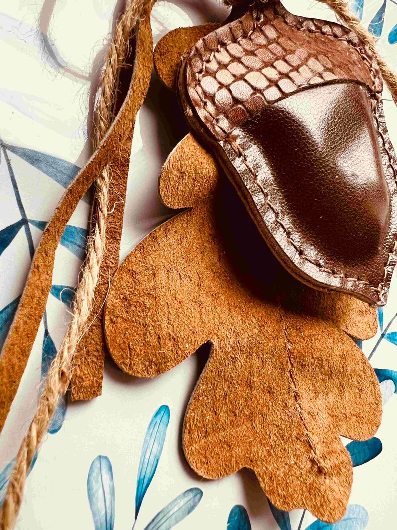 Leather Oak Leaf and Acorn - Etsy