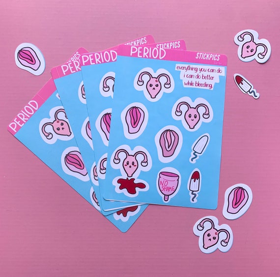 Period Sticker Sheet Feminism Body Positive Kiss Cut - Etsy