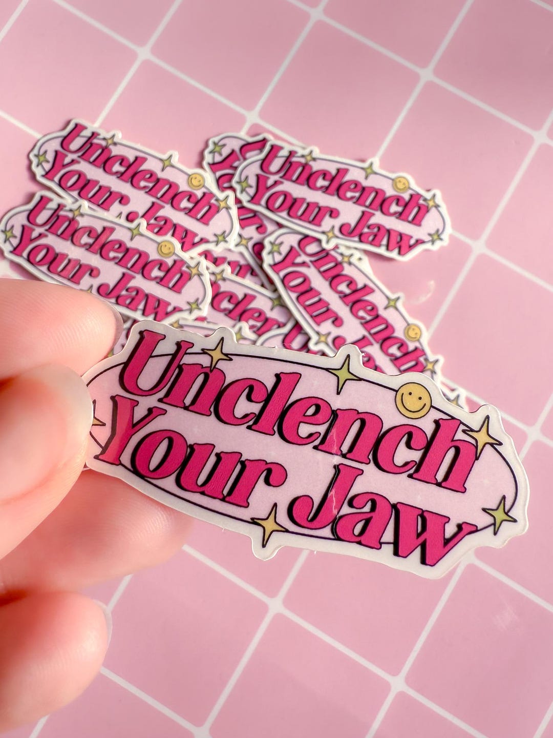 Unclench Your Jaw Sticker - Aesthetic Stickers Mental Health - Vinyl - Etsy