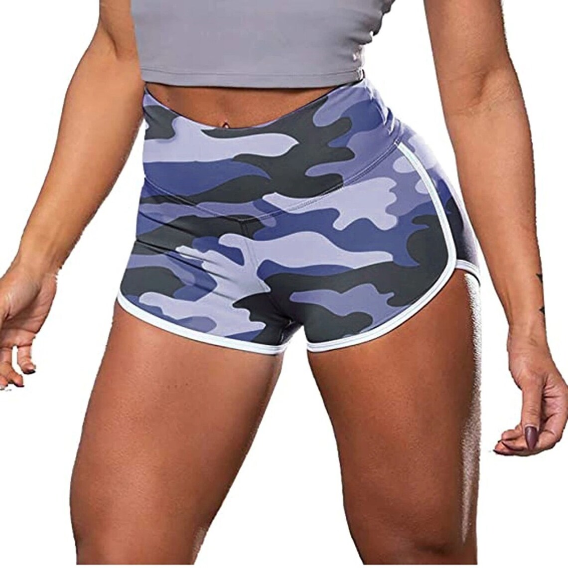 New Womens Sexy Camouflage Shorts Summer Silky Slim Short Etsy
