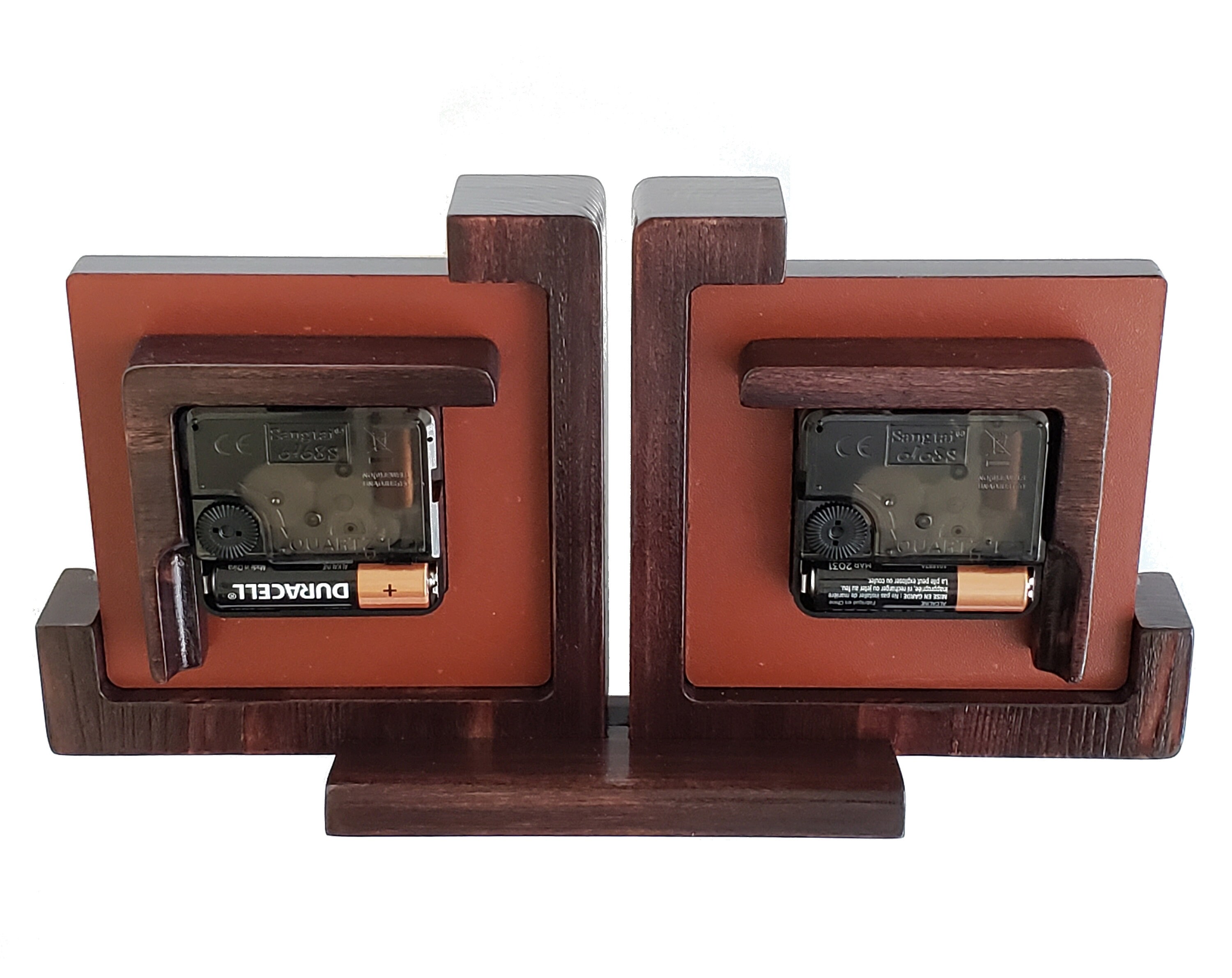 Dual Time Desk Clock, Tilted Back Custom Engraved Gift - Etsy