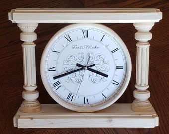 Wood Mantel Clock Handmade - Etsy