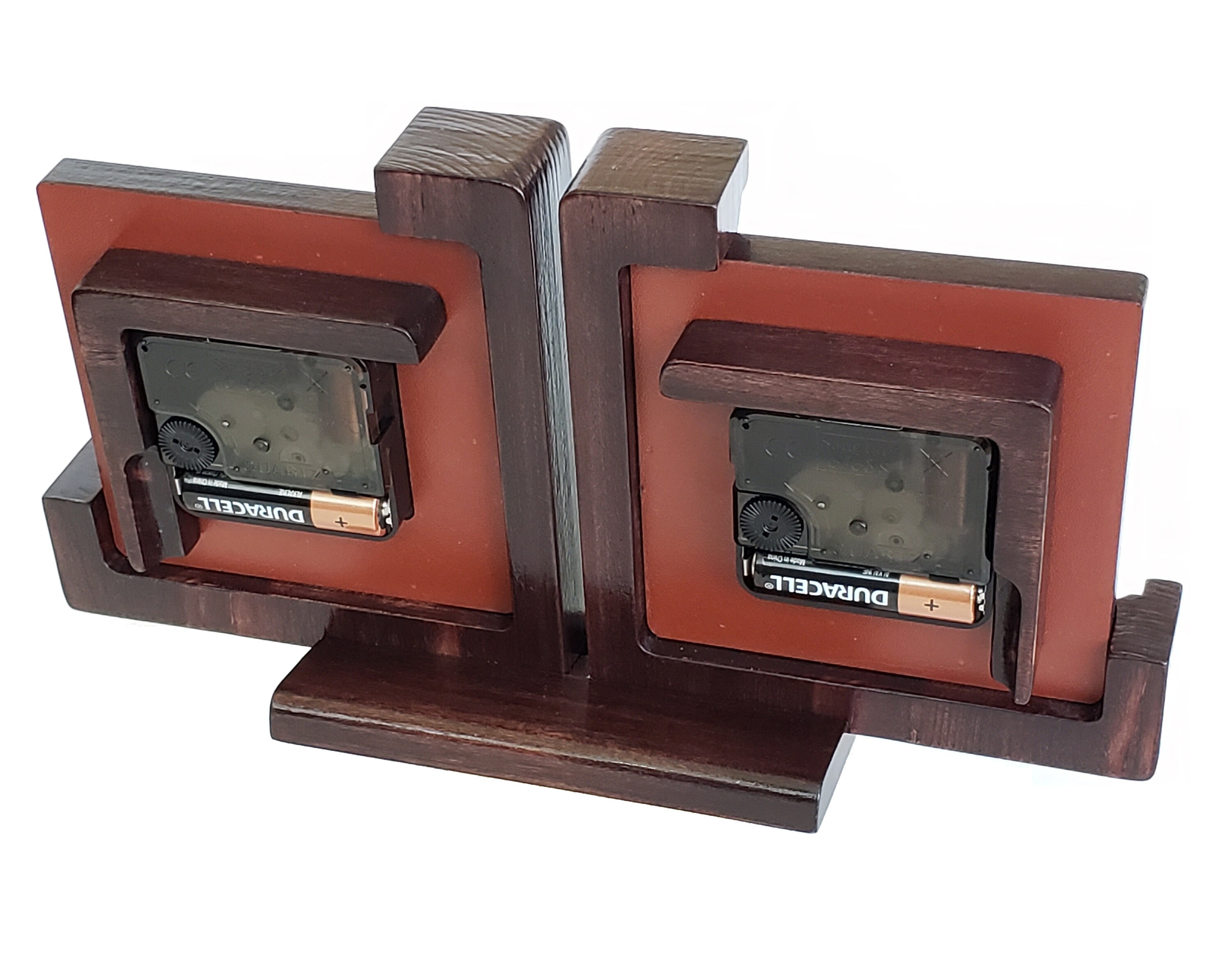 Dual Time Desk Clock, Tilted Back Custom Engraved Gift - Etsy