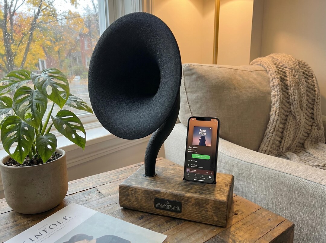 Gramophone Speaker Acoustic iPhone Music Box, Home Decor Gift - Etsy