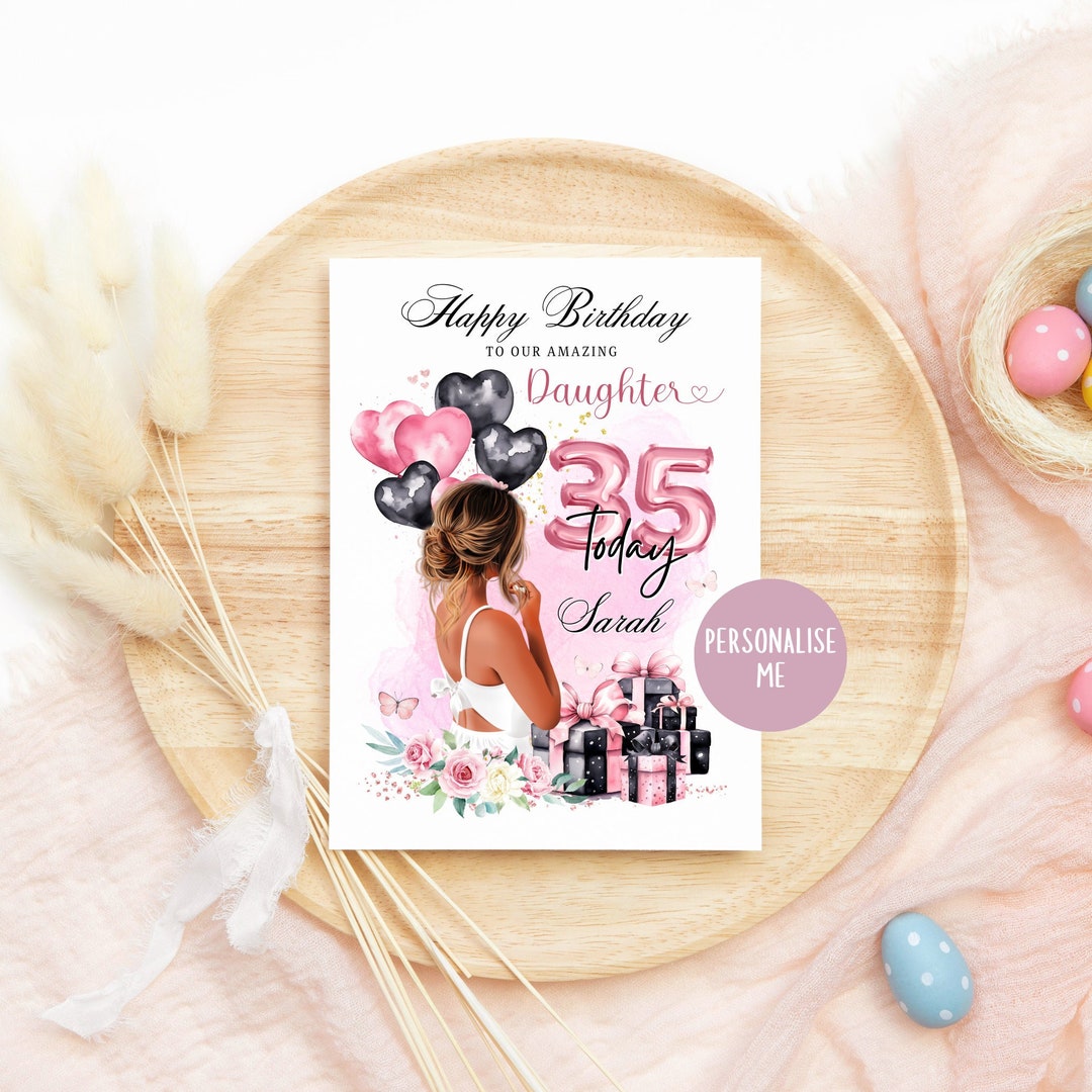 Personalised Daughter Birthday Card, Any Age, Ladies Birthday Card ...