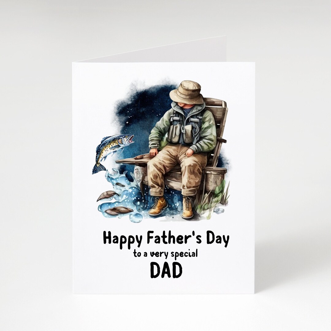 Fishing Father's Day Card, Fisherman, for A Special Dad, Daddy, Grandad ...