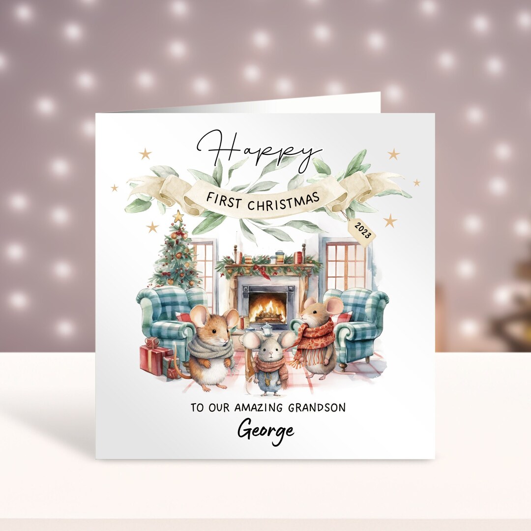 Personalised Christmas Card Baby's 1st Christmas Card - Etsy