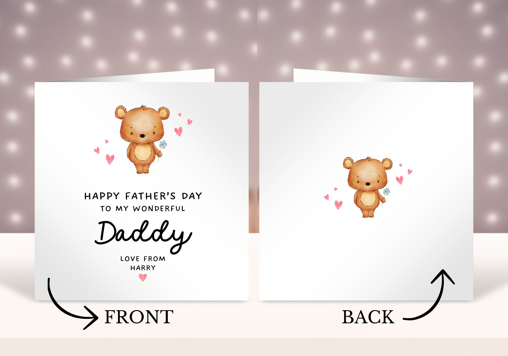 Personalised Fathers Day Card for Grandad, Fathers Day Gift, Pops Cards ...