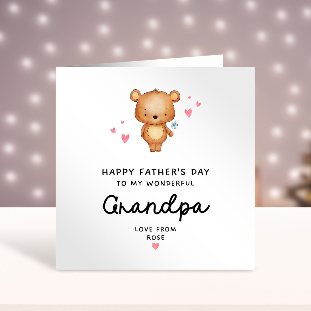 Personalised Fathers Day Card for Grandad, Fathers Day Gift, Pops Cards ...