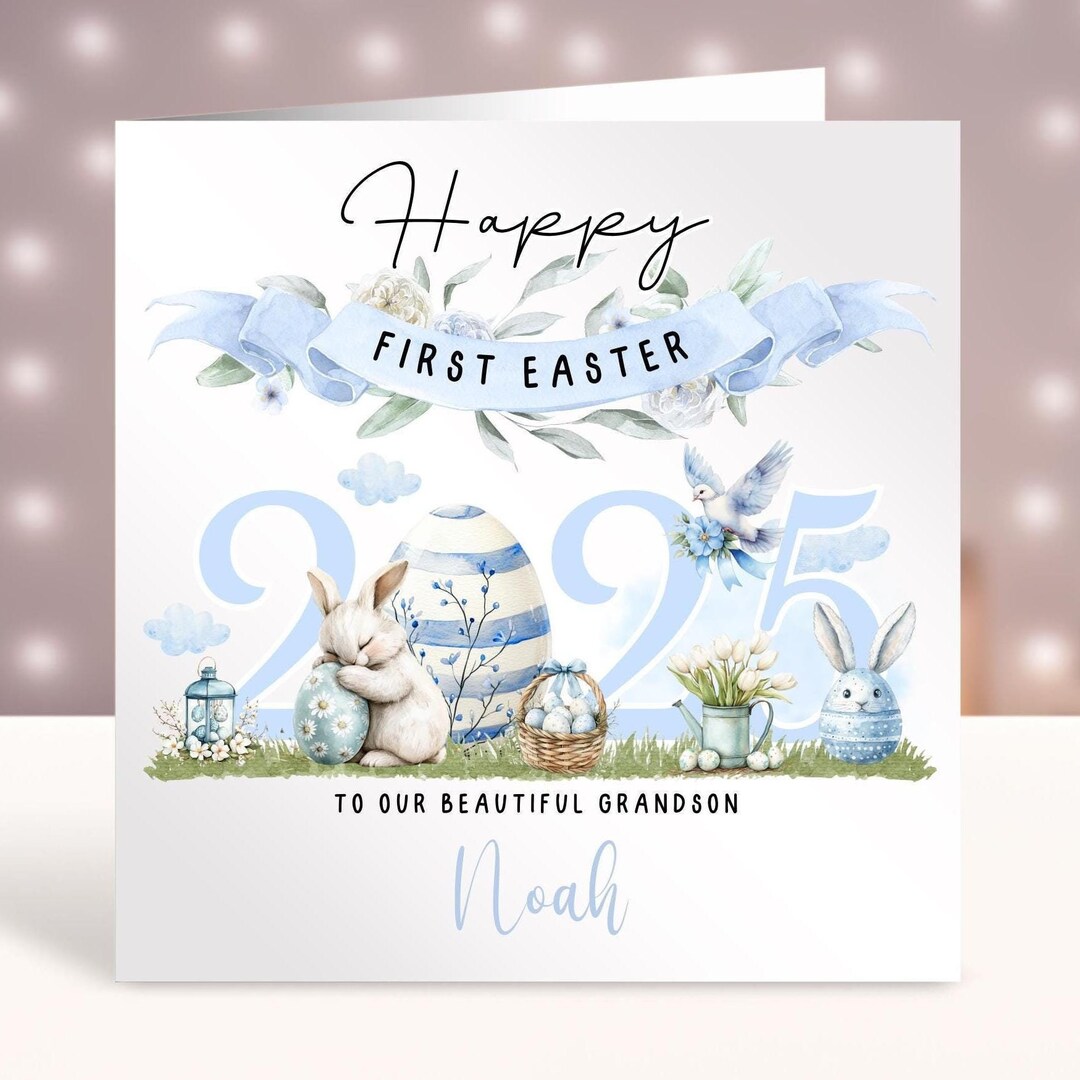Personalised Easter Card, Baby's 1st Easter, Baby First Easter, First ...