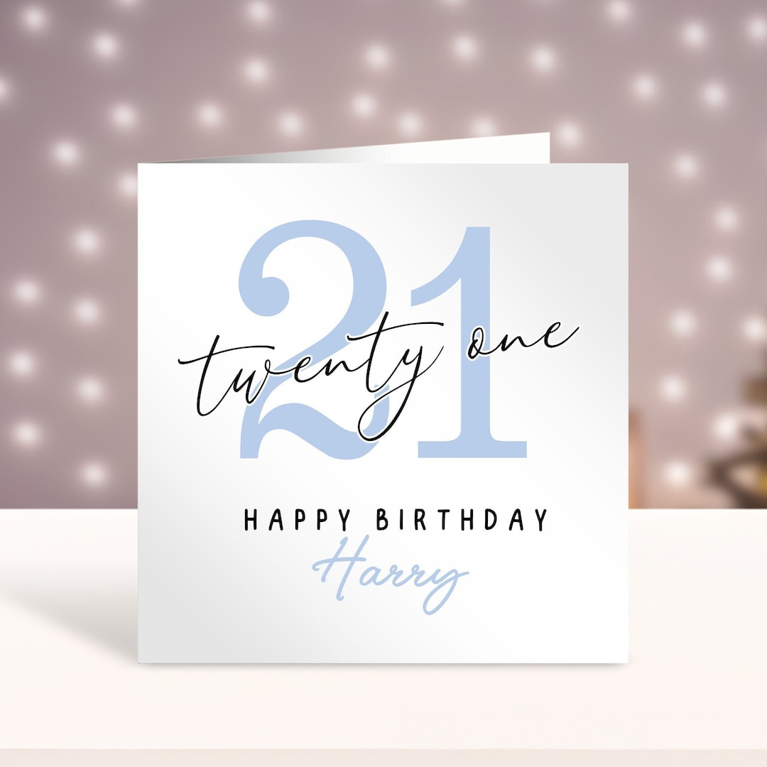 Personalised 21st Birthday Card for Him, Any Age, Custom Card, Happy ...