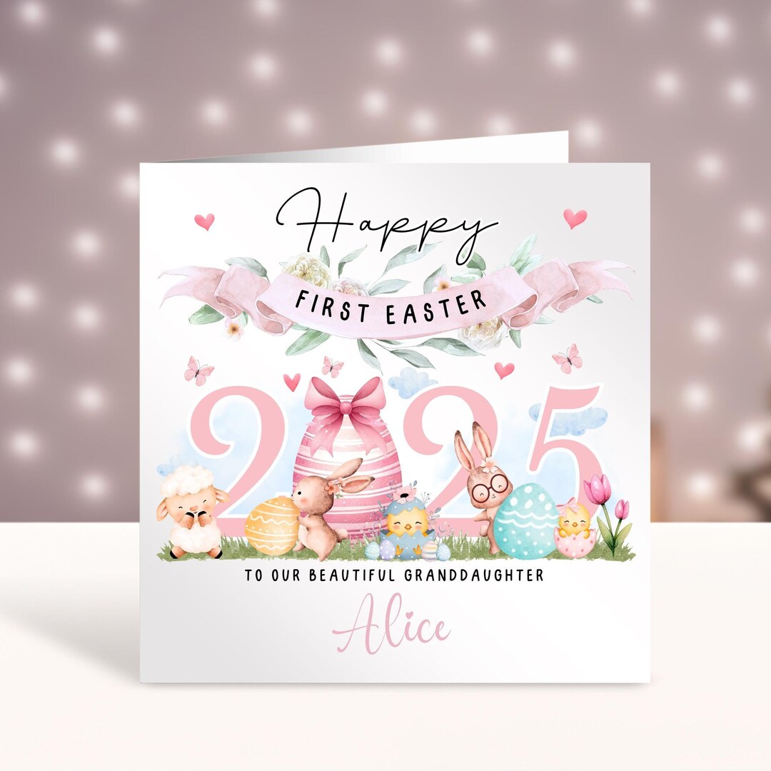 Personalised Easter Card, Baby's 1st Easter, Baby First Easter, First ...