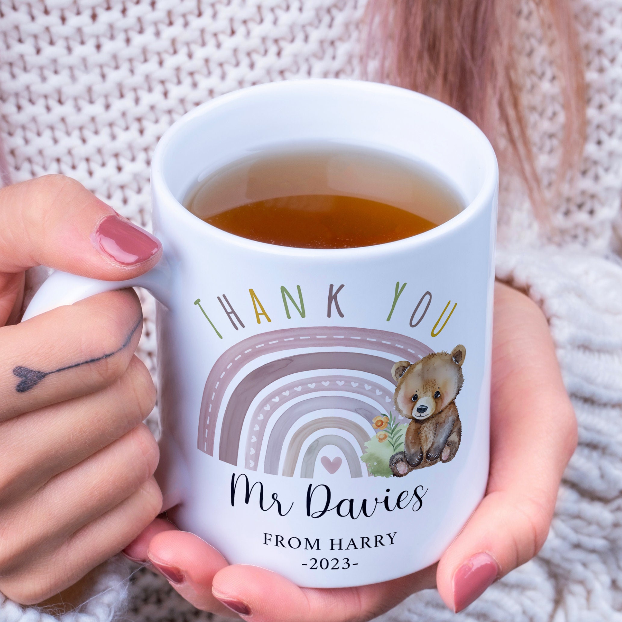 Personalised Teacher Mug, Thank You for Helping Me Grow, Ta Gift From ...