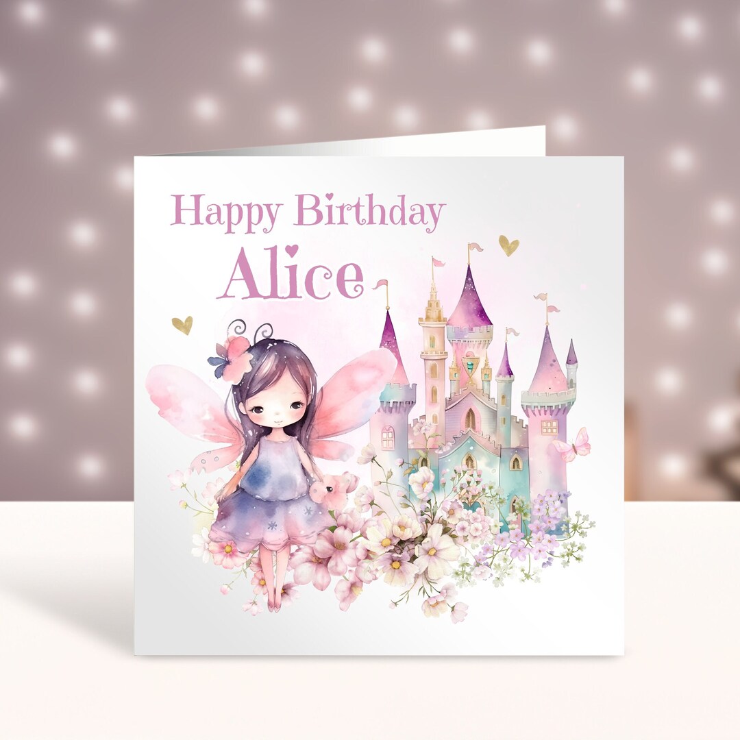 Personalised Fairy Birthday Card, Any Age, Flower Fairy Card, Little ...