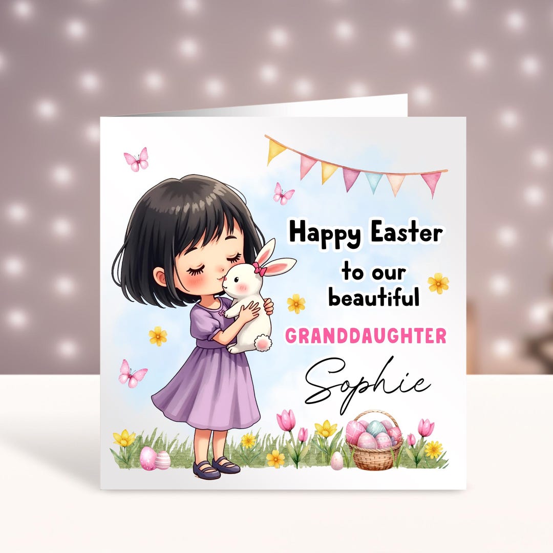 Personalised Easter Card, Easter 2025 Card Goddaughter, Daughter ...