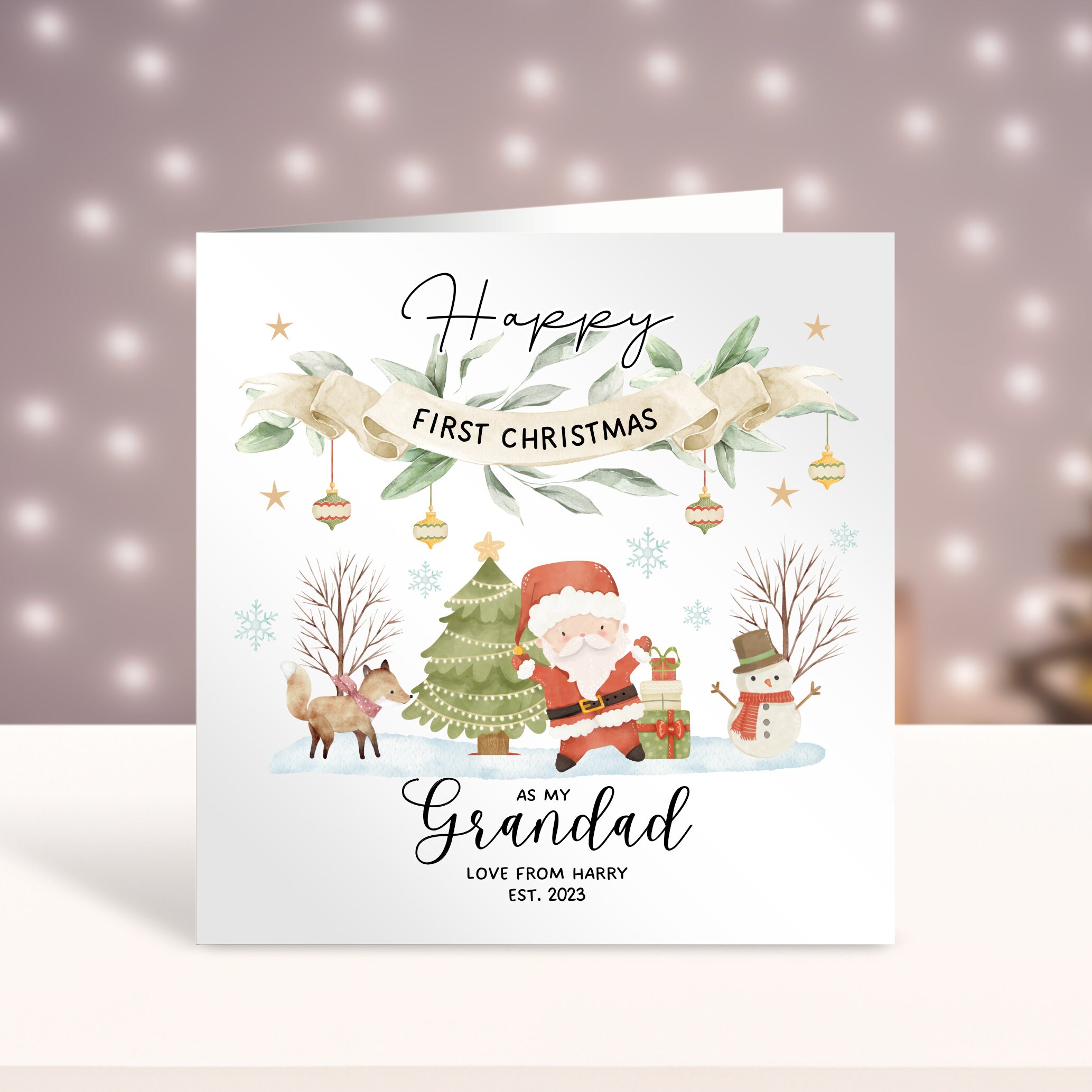 Personalised Grandparents First Christmas Card, Happy 1st Christmas as ...