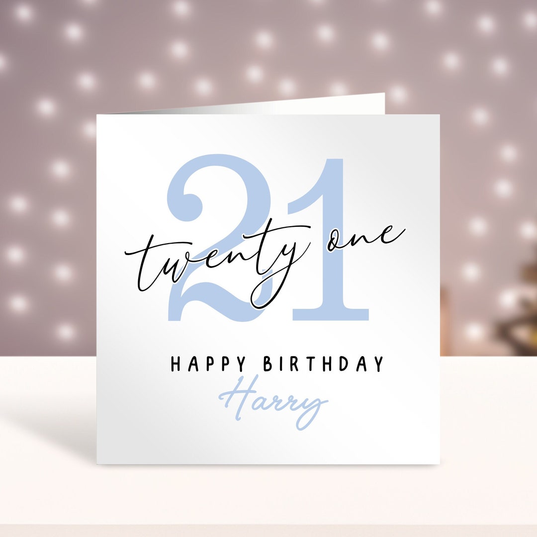 Personalised 21st Birthday Card for Him, Any Age, Custom Card, Happy ...