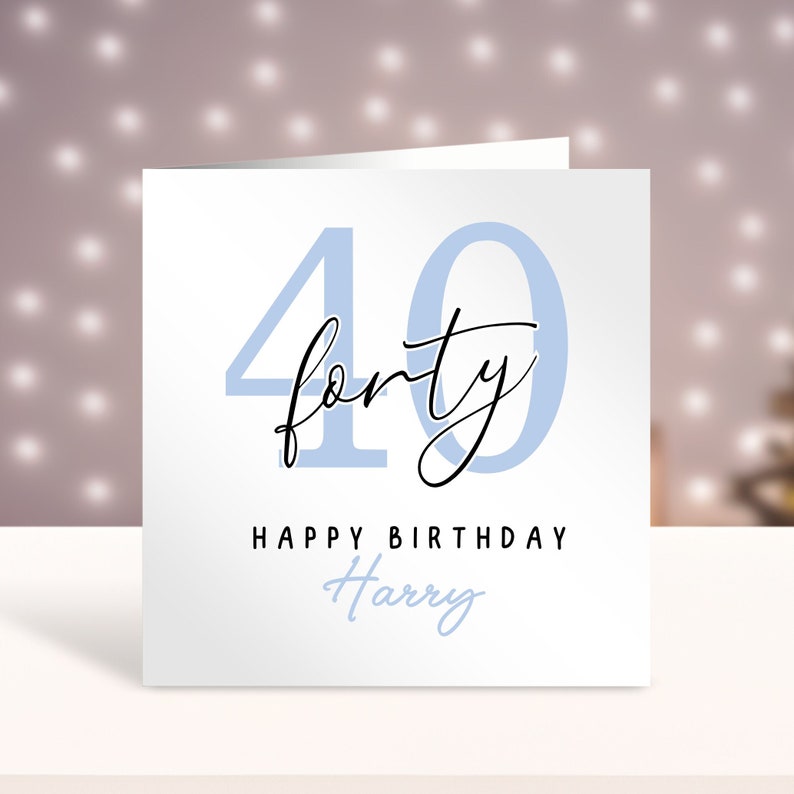 Personalised 40th Birthday Card for Him, Any Age, Custom Card, Happy ...