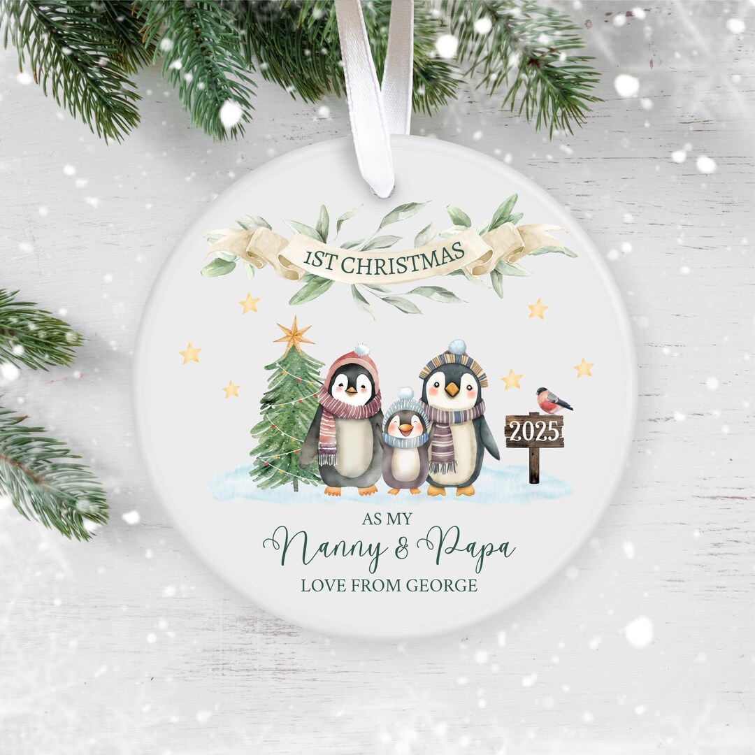 Personalised First Christmas as Grandparents Bauble 2025 - Custom ...