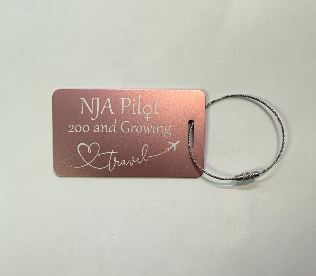 Special Listing - NJA Pilot Rose Gold Luggage Tag - Etsy