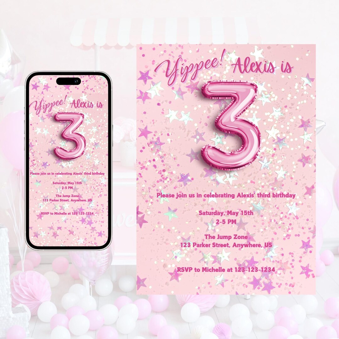Yippee Someone's Turning Three Birthday Invitation - Etsy