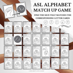 ASL Alphabet Flashcards | Handwriting | Matching Game | American Sign ...