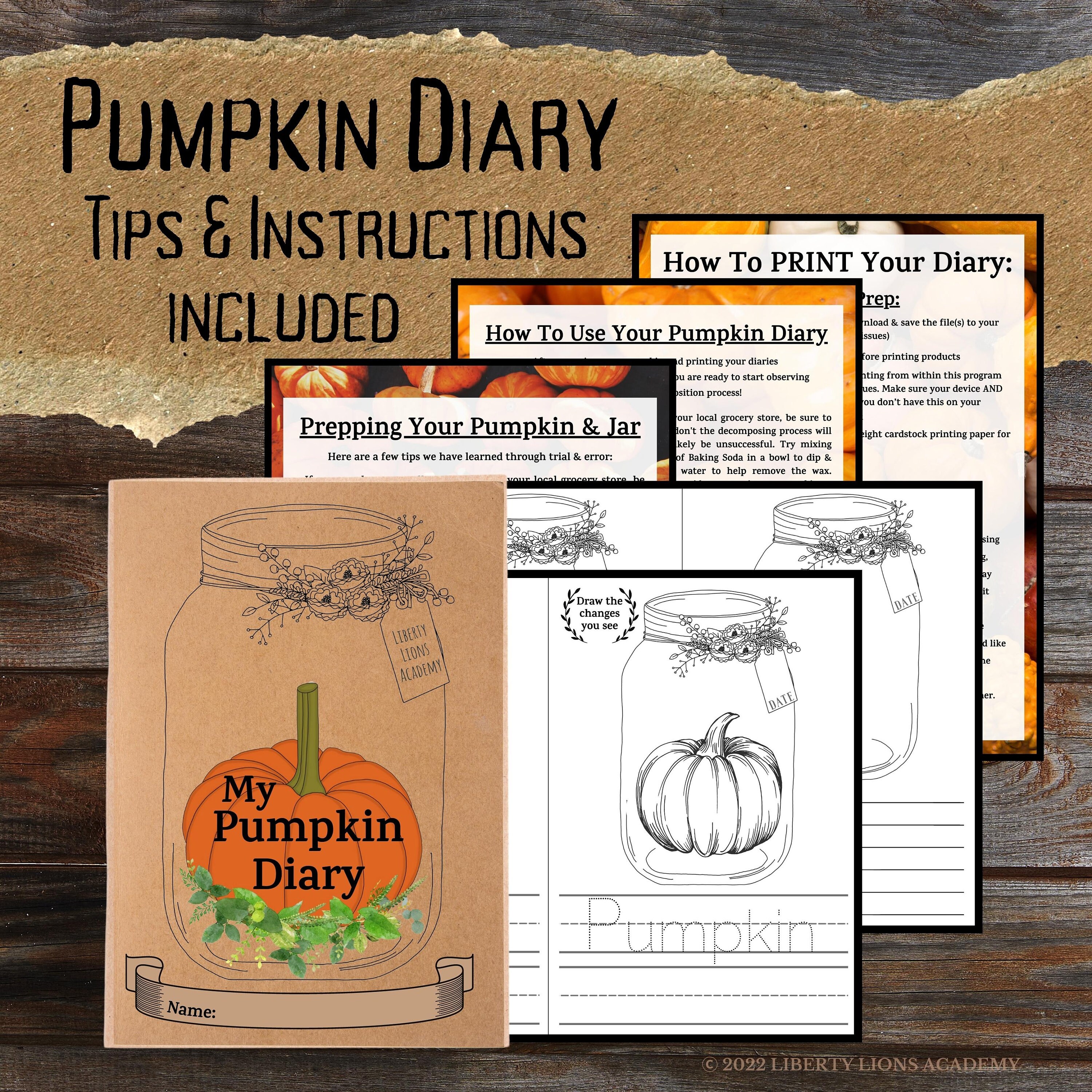 Decomposing Pumpkin Nature Study: Homeschool Science Unit (digital ...