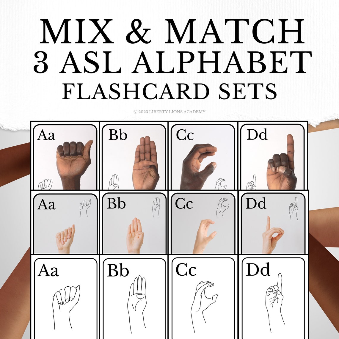 ASL Alphabet Flashcards Handwriting Matching Game American Sign ...