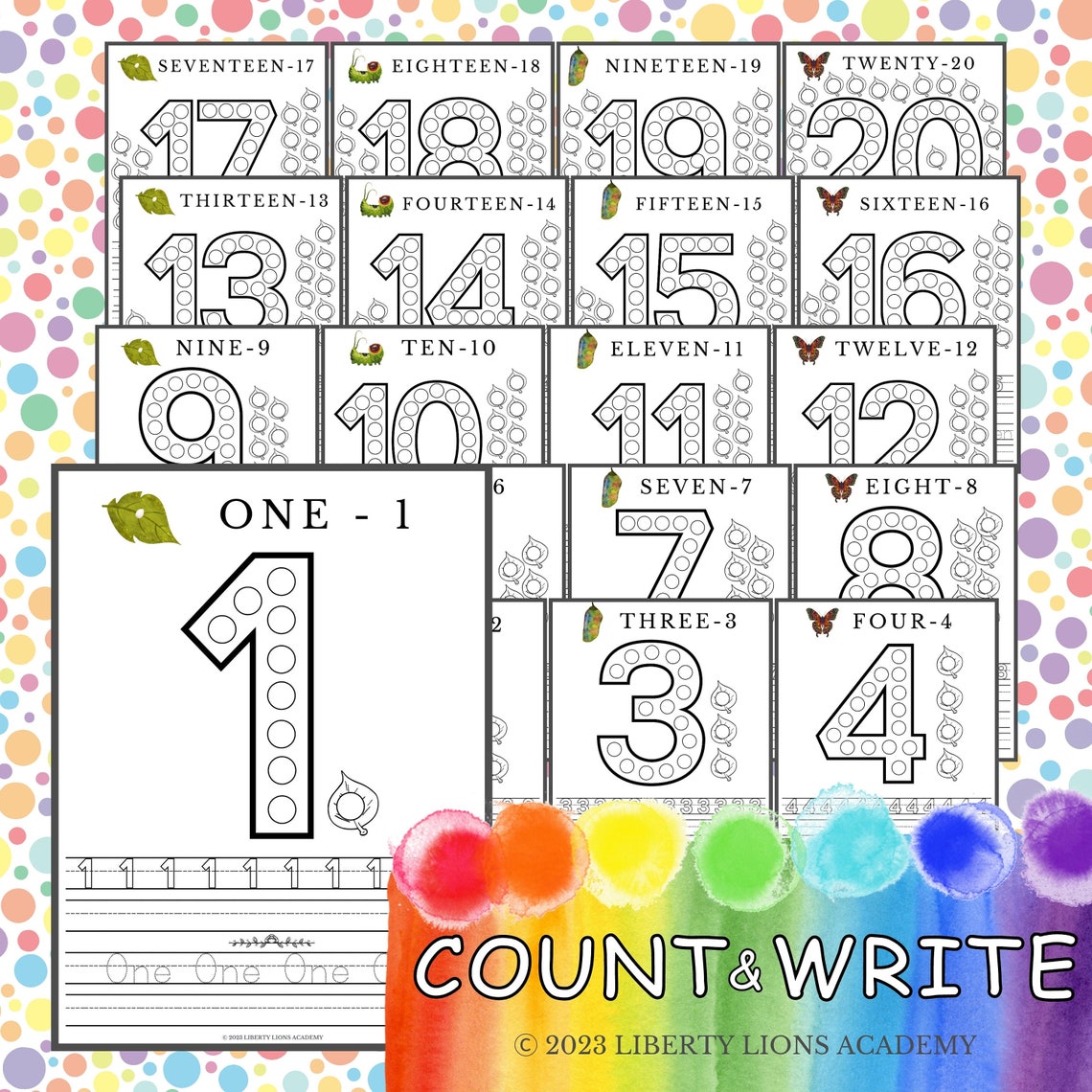 Counting Caterpillar Early Learning Butterfly Lifecycle Preschool Days ...