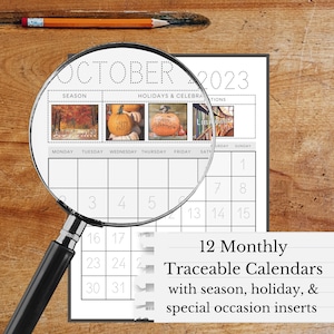 Traceable Monthly Calendar, Elementary, Handwriting Practice, Preschool ...