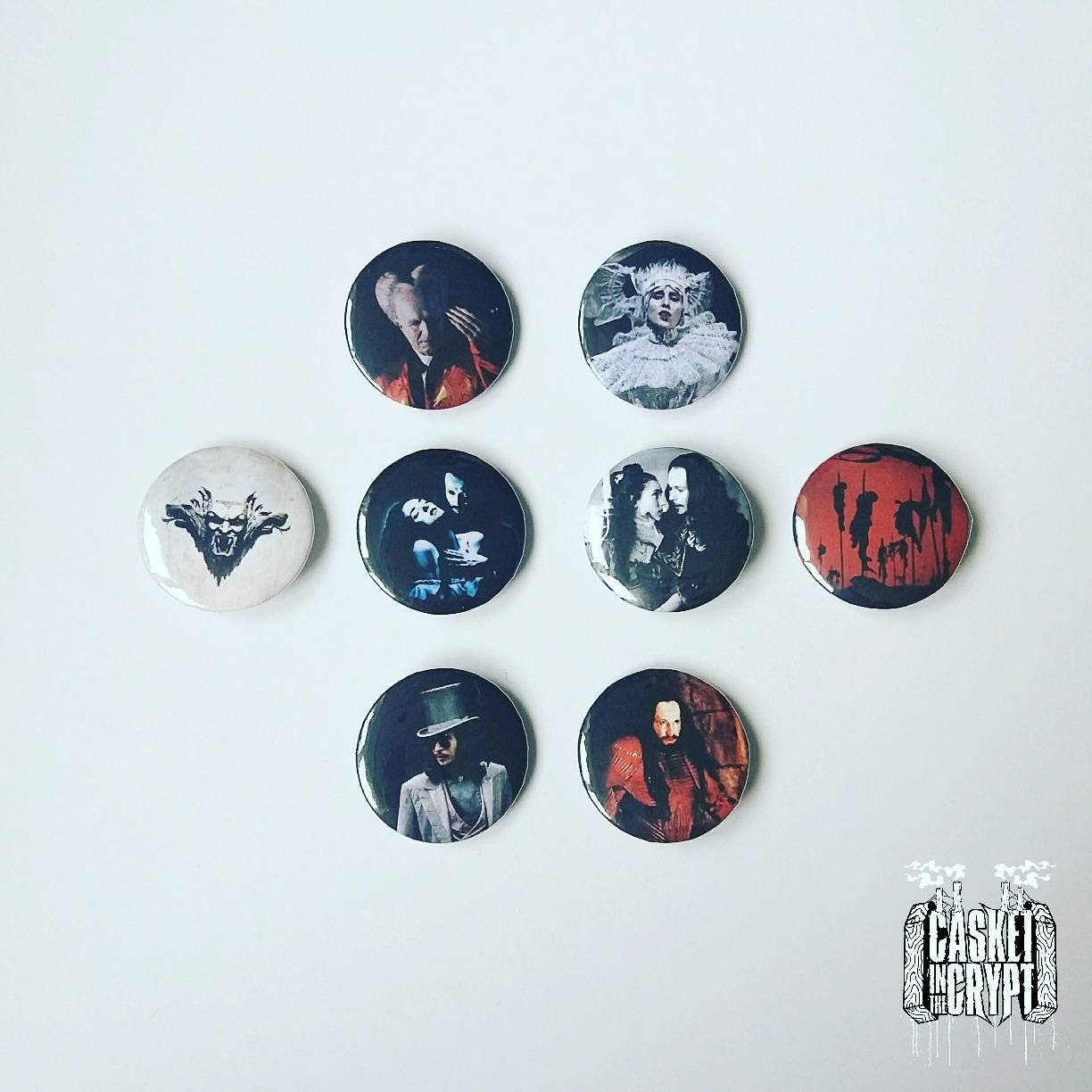 Bram Stokers Dracula Pin Button Badge Set of 4 or 8 - Etsy UK