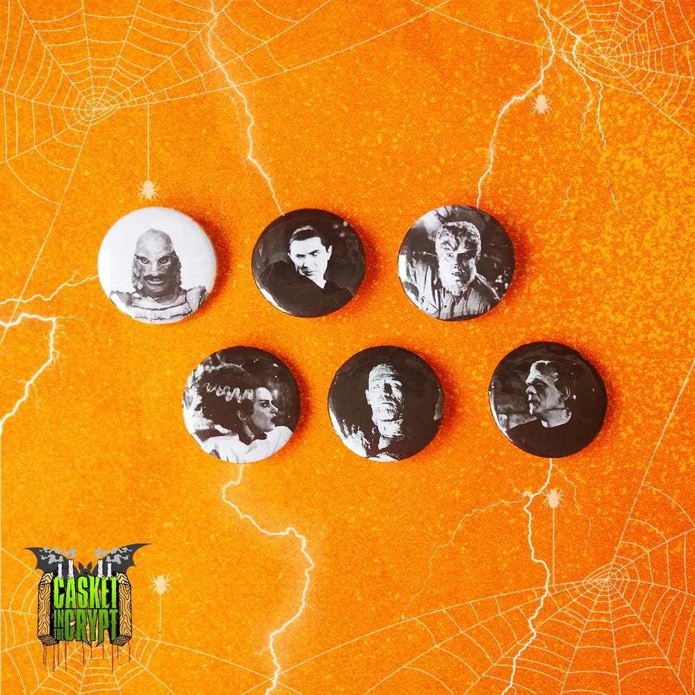 Classic Monsters of Horror Badge Set dracula Bela lugosi | Etsy