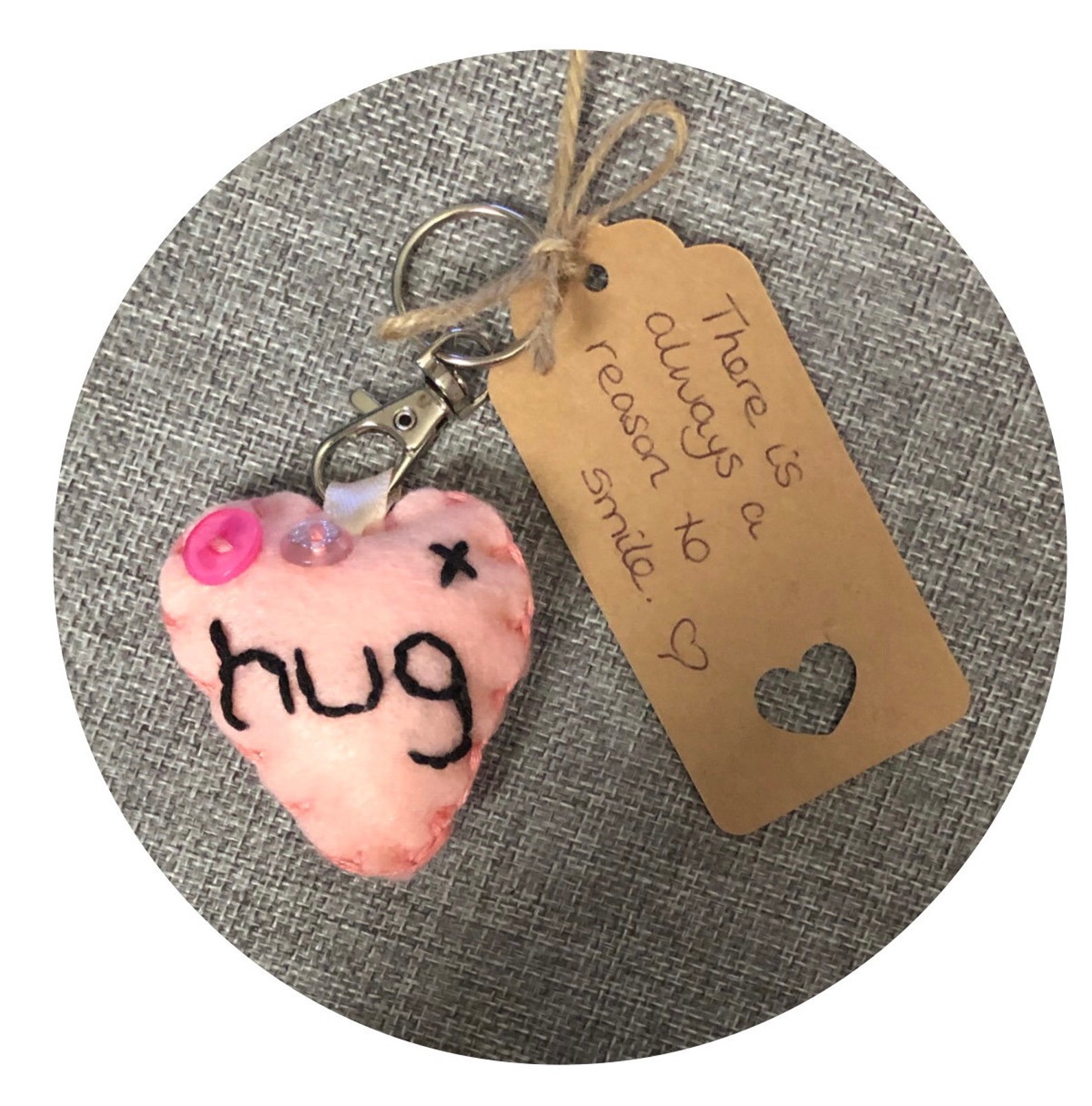 Heart Keyrings, Positive Gift, Pocket Hug Keyring, Love Keyring ...