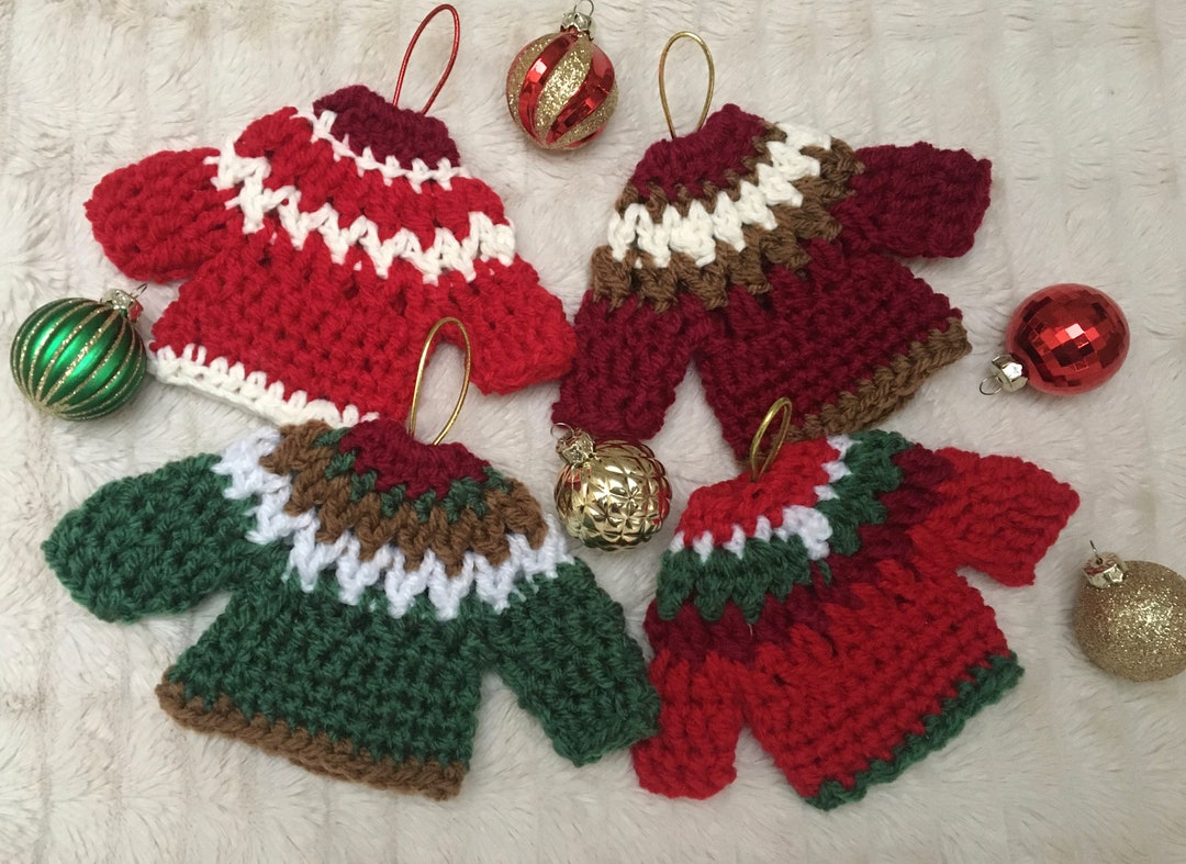 Personalized Christmas Crochet Mini Sweater Gifts | Christmas Tree ...