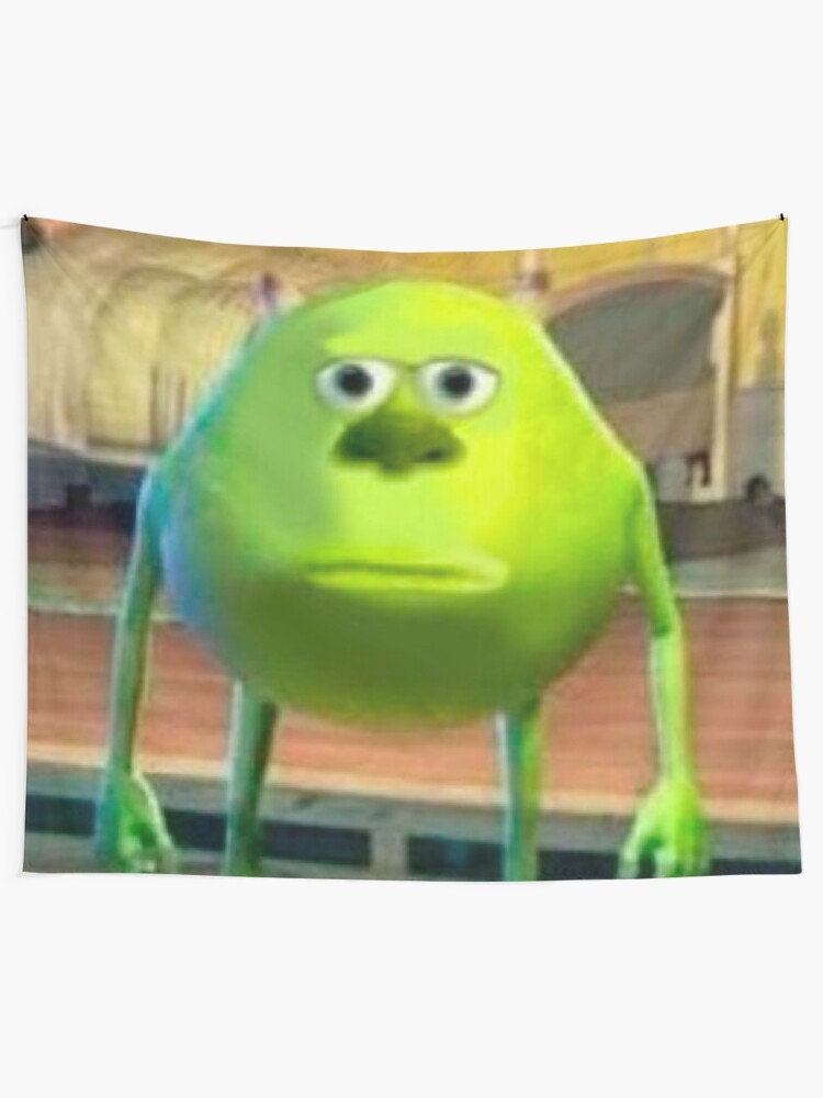 Mike Wazowski Meme Tapestry Monsters Inc Tapestry Mike Etsy