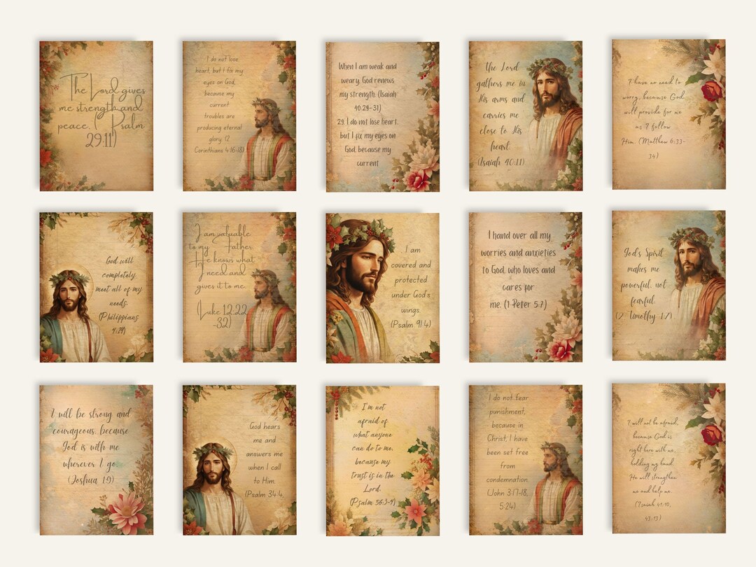 27 Biblical Affirmation Cards to Calm Anxiety & Fear, Bible Verse ...