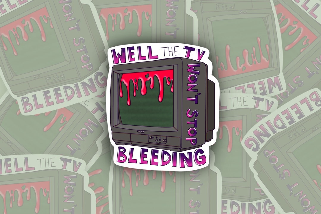 TV Won't Stop Bleeding Horror Movie Halloween Sticker - Etsy