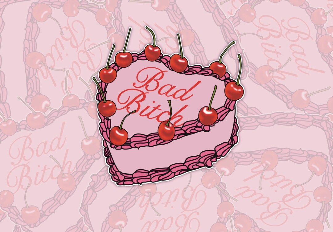 Bad Bitch Vintage Heart Cake Sticker - Etsy
