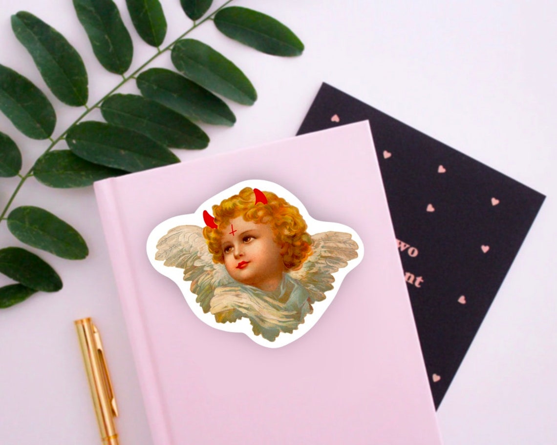 Devil Cherub Angel Sticker - Etsy