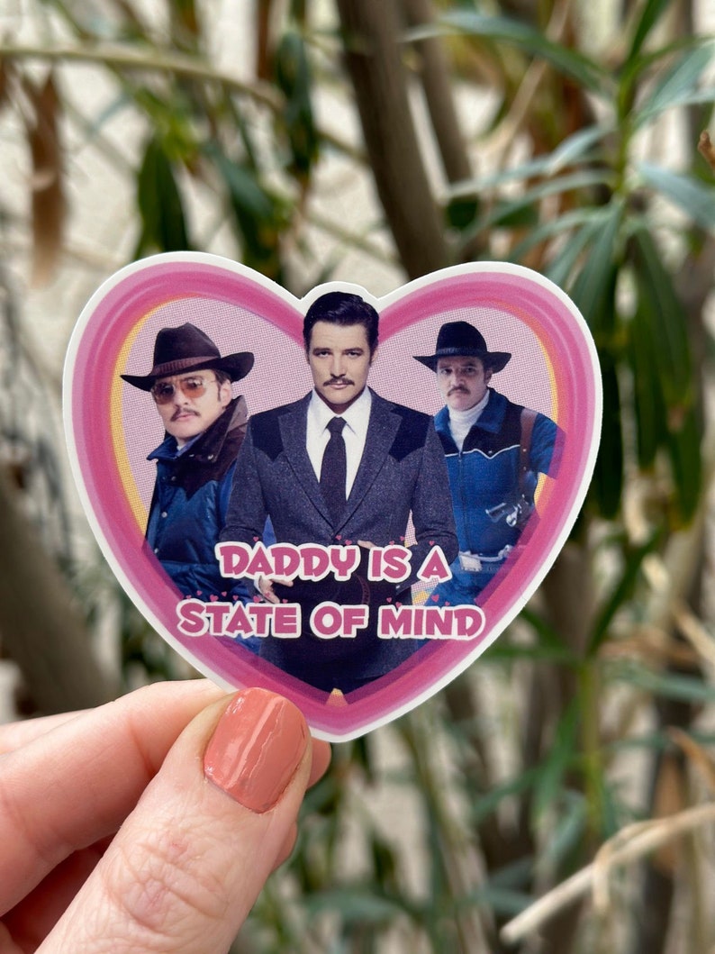 Daddy is a State of Mind, Pedro Pascal, Heart, Cowboy, Sticker - Etsy
