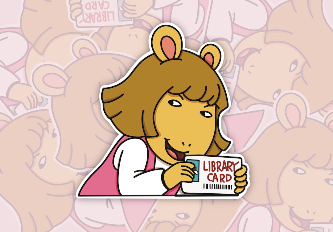 DW, Arthur, Library Card Sticker - Etsy