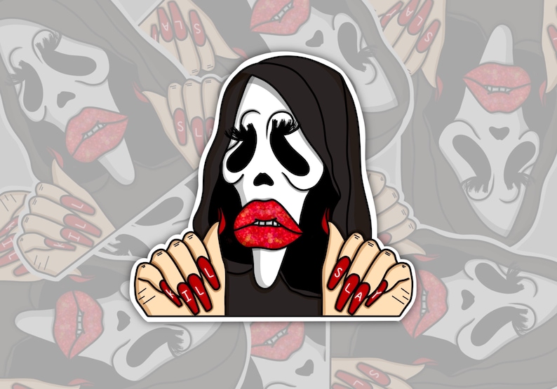 Scream Ghostface Baddie Horror Halloween Sticker Etsy